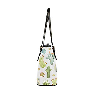 InterestPrint Women Handbags Shoulder Bags Tote PU Leather Handbags Cactus Lover