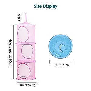 ko0 Hanging Closet Organizer - Foldable Closet Hanging, Space Saver - Sweater or Shoe Organizer, Baby Nursery Closet Organization and Storage, Pink-green