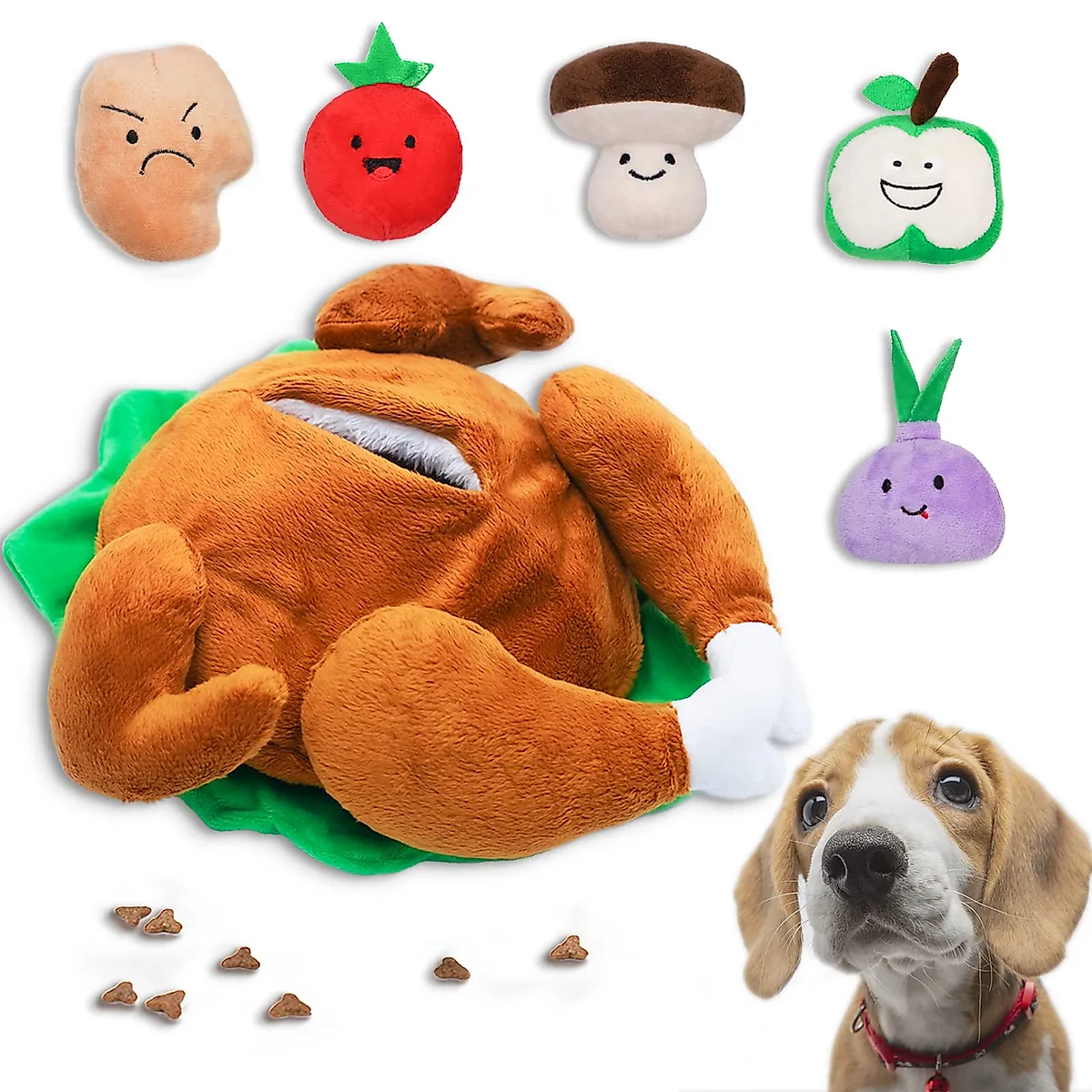 Lepawit Hide and Seek Dog Toys, Turkey Squeaky Interactive Puzzle Dog Toys for Boredom and Stimulation, Dog Enrichment Toys for Small and Medium Dogs