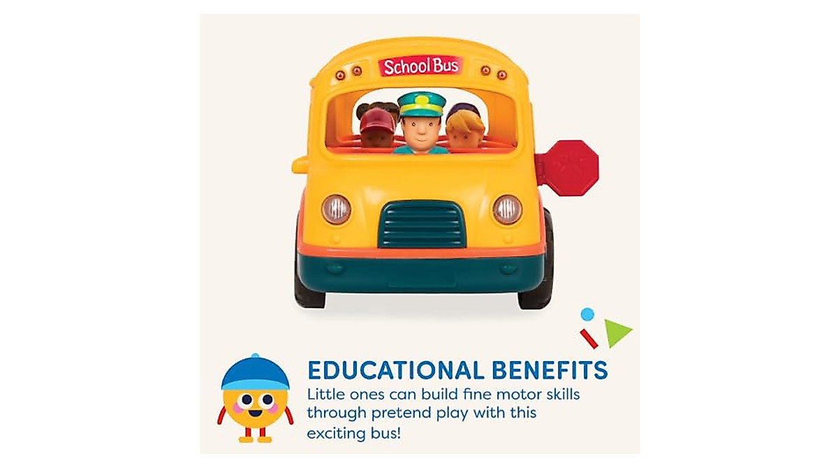Battat Light-Up Yellow School Bus for Toddlers