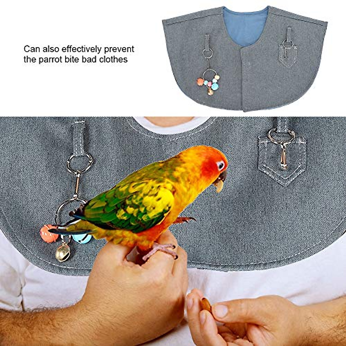 Leftwei Anti-Scratch Shoulder Protector, Multi-Functional Parrot Training Shoulder Cape Protector Stand Bird Diaper Bird Anklet Toy for Small Medium Parakeets Cockatiels