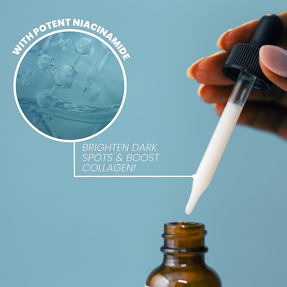 Eva Naturals Skin Firming Serum with Niacinamide and Hyaluronic Acid, 1 oz