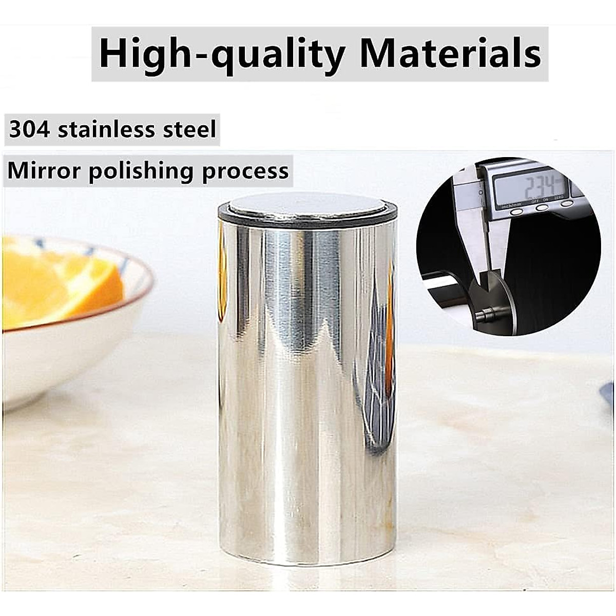 Kemaily Toothpick Holder, Automatic Stainless Steel Toothpick Holder Dispenser Click Open, Modern Toothpick Storage Box for Bamboo Toothpick