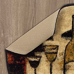 Mohawk Home Machine Washable Mat ,Wine and Glasses, Slice