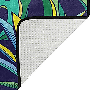 ALAZA Tropical Pineapple Fruit Monstera Leaves Area Rug Rugs for Living Room Bedroom 7' x 5'