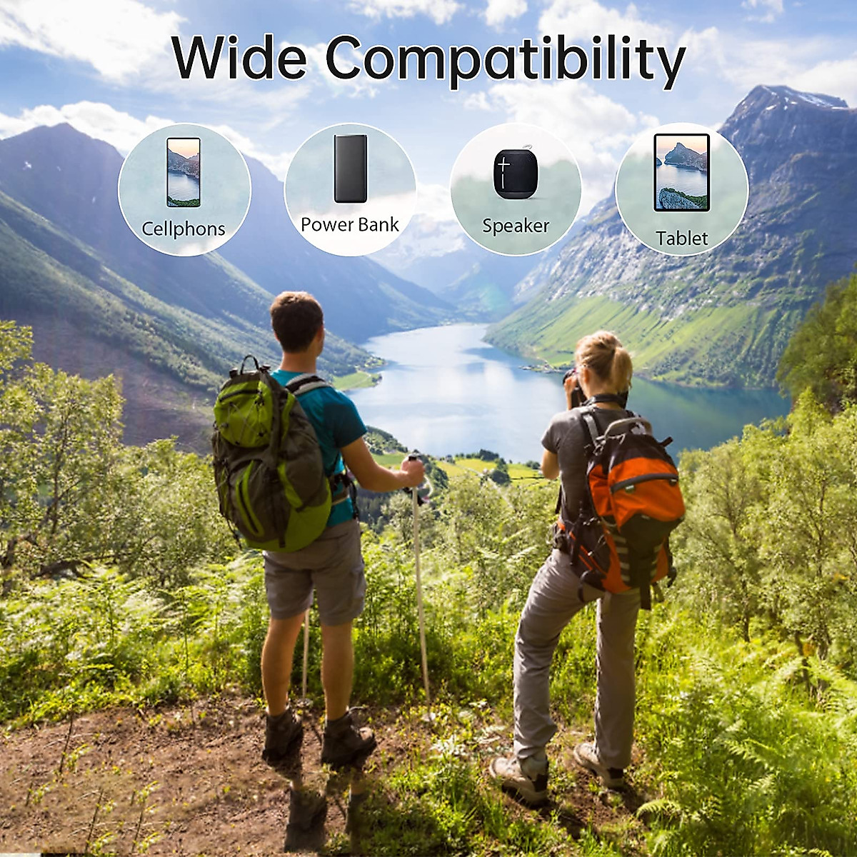 Irfora 5W 12V Polycrystalline Solar Panel Portable Solar Power Mini High Efficiency Solar Module with DC Port