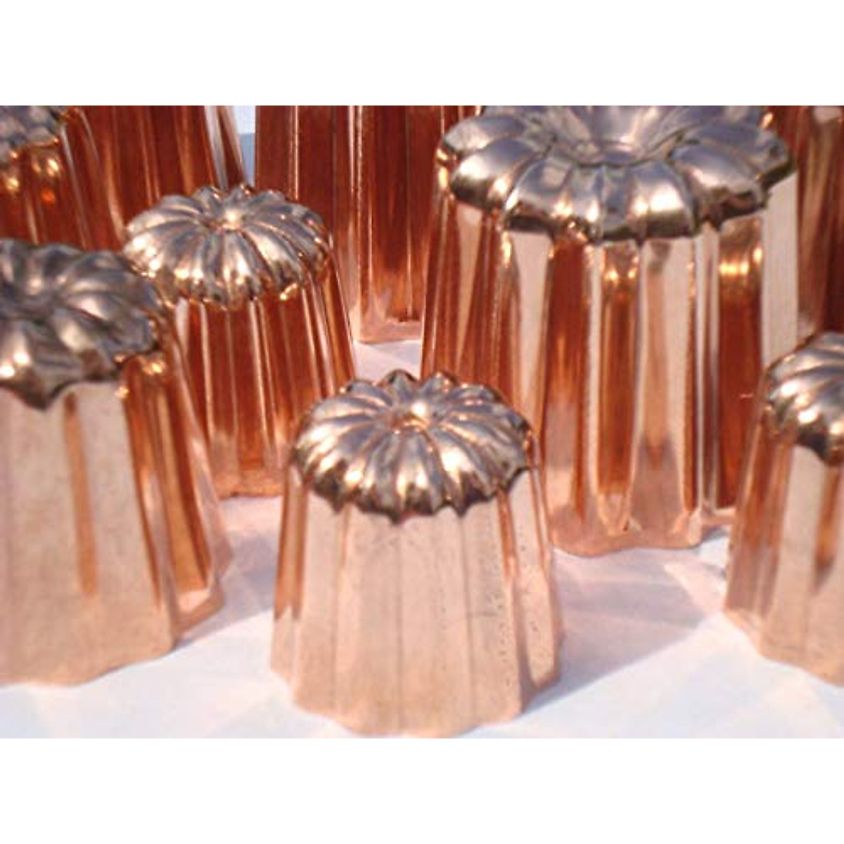 2.1 inch Copper Canele mold from Bordeaux a Set of Twelve tinned molds