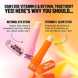 PEACE OUT Skincare Retinol Eye Stick, Daily Retinol Anti-Aging Under Eye Serum Balm, Helps Reduce Fine Lines and Dark Circles, Revitalize Eye Area with Peptides and Astaxanthin (.14 oz)