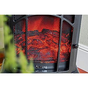 e-Flame USA Tahoe LED Portable Freestanding Electric Fireplace Stove Heater - Realistic 3-D Log and Fire Effect (Black)