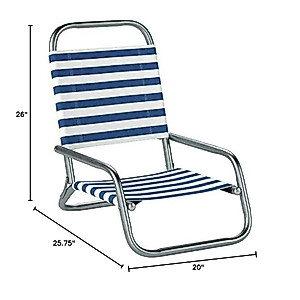 Telescope Casual Sun and Sand Folding Beach Chair, Blue/White Stripe (73313601)