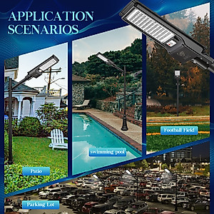 Lovus 500W Solar LED Street Light, 6000k Outdoor Solar Flood Security Lighting Dusk to Dawn with Motion Sensor, IP65 Waterproof, Wall or Pole Mount for Parking Lot, Home, ST80-078