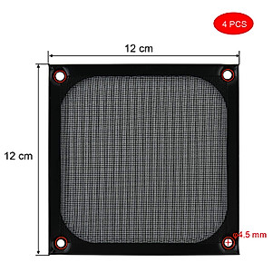 CM 4 Pcs Computer Case Fan Dust Filter PC Mesh Filter Cover Grills, Aluminum Frame Mesh with Screws, 120 mm x 120 mm, Block Color
