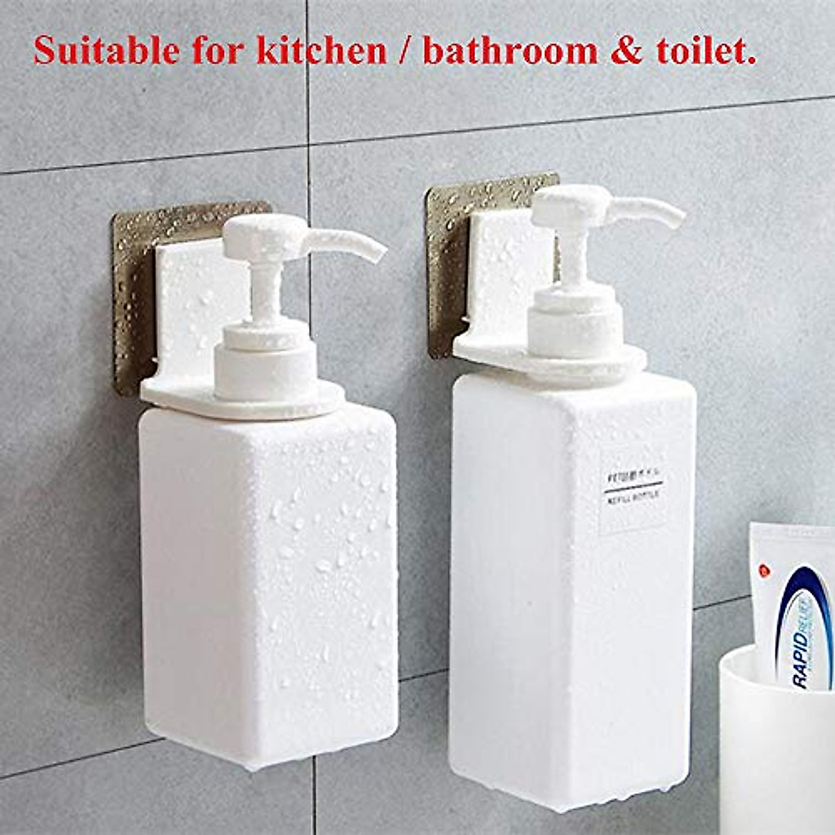Shower Gel Bottle Rack Hook Bracket Bathroom Wall Magic Paste Shampoo Suction Wall Type Seamless Hook 3 Pack