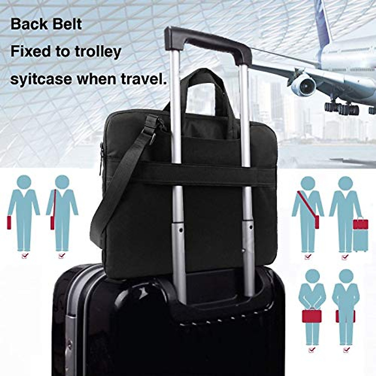 Cute Pig Laptop Bag 15.6 Inch, Business Briefcase Gifts For Men Women, Messenger Shoulder Bag With Strap