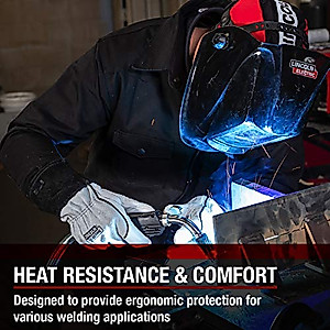 Lincoln Electric DynaMIG Traditional MIG Welding Gloves | Top Grain Leather |K3805, White, Large (Pack of 2)