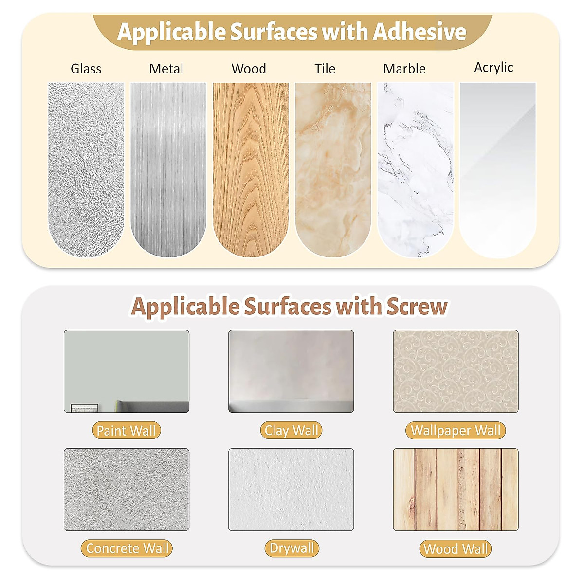 VIS'V Coat Hooks Wall Mount, Black Metal Coat Tri Hooks Heavy Duty Adhesive 3 Prong Coat Hanger Hooks Door Wall Coat Rack Hooks for Livingroom Bathroom Camper 2 Mount Options - 4 Pcs