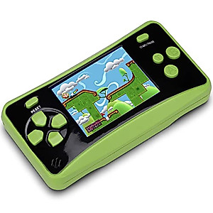 HigoKids Handheld Game Console for Kids Portable Retro Video Game Player Built-in 182 Classic Games 2.5 inches LCD Screen Family Recreation Arcade Gaming System Birthday Present for Children-Green