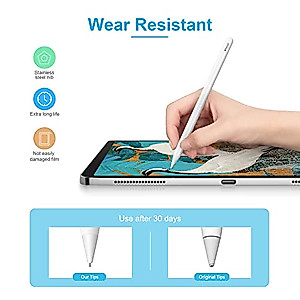 Digiroot Upgraded Replacement Tip for Apple Pencil 1st/2nd Generation&Logitech Crayon, 0.72mm No Wear Out Fine Point Precise Control Pen Like Nibs for iPad Pro/Air/Mini Pencil-2 Pack