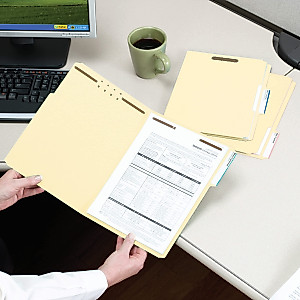 Smead 19537 Fastener File Folder, 2 Fasteners, Reinforced 1/3- Cut Tab, Legal Size, Manila, 50 Per Box (19537)