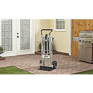 COSCO 12326ASB1E 3-in-1 Series Assisted Cart with Flat-Free Wheels Hand Truck, Black