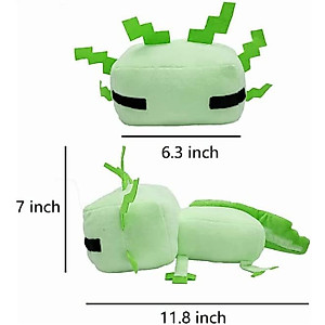 Yipeizi Axolot Plush Plush Stuffed Toy Soft Throw Pillow Decor for Video Game Fans, Perfect for Kids Birthday Party, Halloween, Christmas, Games, Kids Student Gifts (Green)
