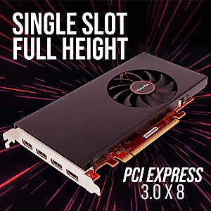 VisionTek Radeon RX 550 4GB GDDR5 4K Monitor Graphics Card, 4X HDMI Outputs, Radeon Freesync 2, PCI Express 3.0, DirectX 12, Bus-Powered - 901459