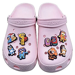38pcs Blue Dog Cartoon Shoe Charms! Dog Shoe Decoration Charms For Clog Sandals Shoes! Cute Pin Shoe Accessories For Kids Girls Boys Party Favors Birthday Gifts!