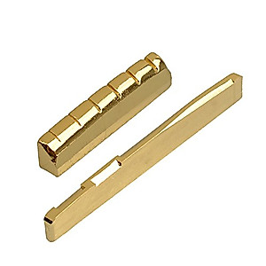 SAPHUE 6-String Acoustic Guitar Brass Nut and Saddle Gold Plated