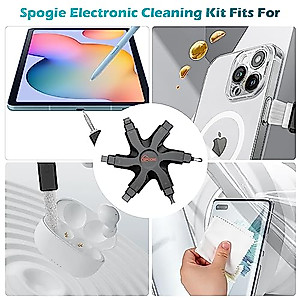 12 in 1 iPhone Cleaning Kit, Airpods Cleaning Kit with Portable Bag, iPhone Charging Port Cleaning Kit, Fix Unreliable Charging Connection, 2023 (Black)