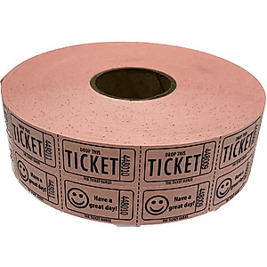 The Ticket Gurus Double Smile Raffle tickets-2000 Double Tickets/roll (4 Random Colors)