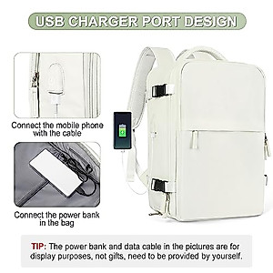 coofay Travel Backpack For Women Men Airline Approved Carry On Bags For Airplanes Underseat Luggage Backpack For Traveling On Airplane Personal Item Travel Bag For Airlines White