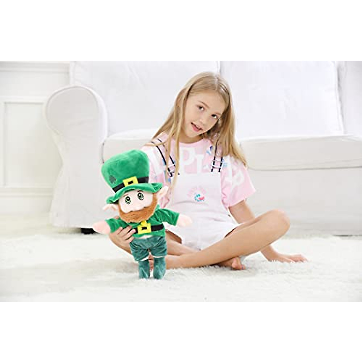 illuOKey Leprechaun Plush Doll Toy for Kids, St Patricks Day Decorations, 16 Inches