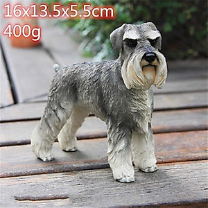 Animal Statues Schnauzer Statue Sculpture Simulation Animal Dog Statuette Figurine Model Modern Home Bedroom Study Living Room Decor Outdoor Garden Decoration Ornaments decorations for living room