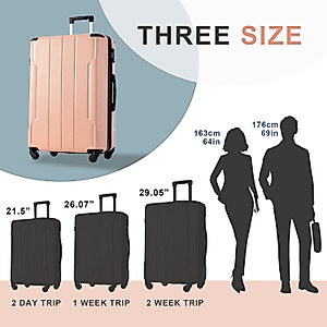 Merax Suitcases With Wheels Lightweight Carry-On Luggage, TSA Lock and Reinforced Corners, 24 Inch Checked-Medium Suitcases (Pink) …