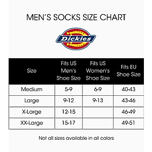 Dickies Men's Dri-Tech Original Moisture Control Crew Socks, Available in M-XXL (6, 12, 18, Black (6 Pairs), Medium