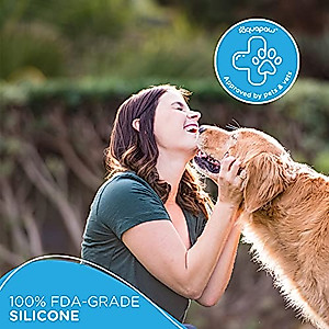 Aquapaw 4 in 1 Dog Bath Brush Pro for Dog Washing, Scrubbing, Massaging & Grooming | As Seen on Shark Tank - Fast & Easy Indoor & Outdoor Pet Shower & Sprayer Attachment | Includes 8-Foot Hose | Blue