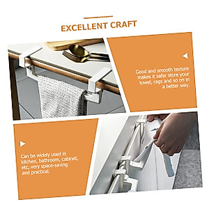 DOITOOL 2 pcs Self Kicthen Hanging Bar Towels Cloths for Hanger Single Tea Organizer Stick Over Plastic Cloth Holder Rail Bathroom Rack Kitchen Bars Wall Storage Racks Cm Adhesive Hand