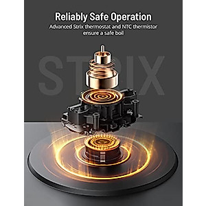 Paris Rhône Gooseneck Electric Pour-Over Kettle, Temperature Variable Kettle for Coffee Tea Brewing, 1L Stainless Steel Kettle, Temperature Holding, Built-in Stopwatch, Button Control, Black