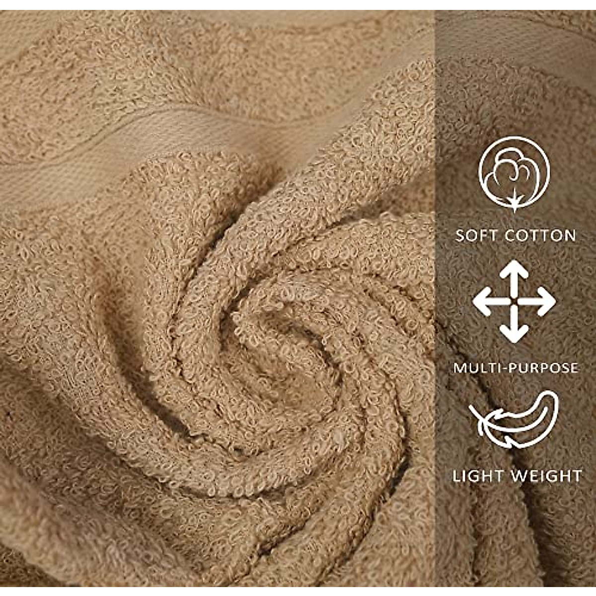 Textila Cotton Hand Towels - Pack of 3 - Beige Color - 16x27 Inches - Soft and Absorbent Towels for Bathroom, Kitchen, and Gym.