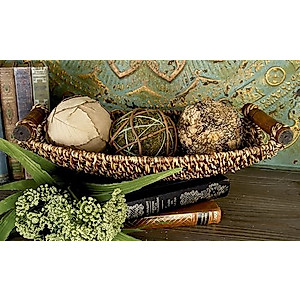 Deco 79 Coastal Storage Seagrass Metal Basket S/3 19",17",15"-87536, Brown