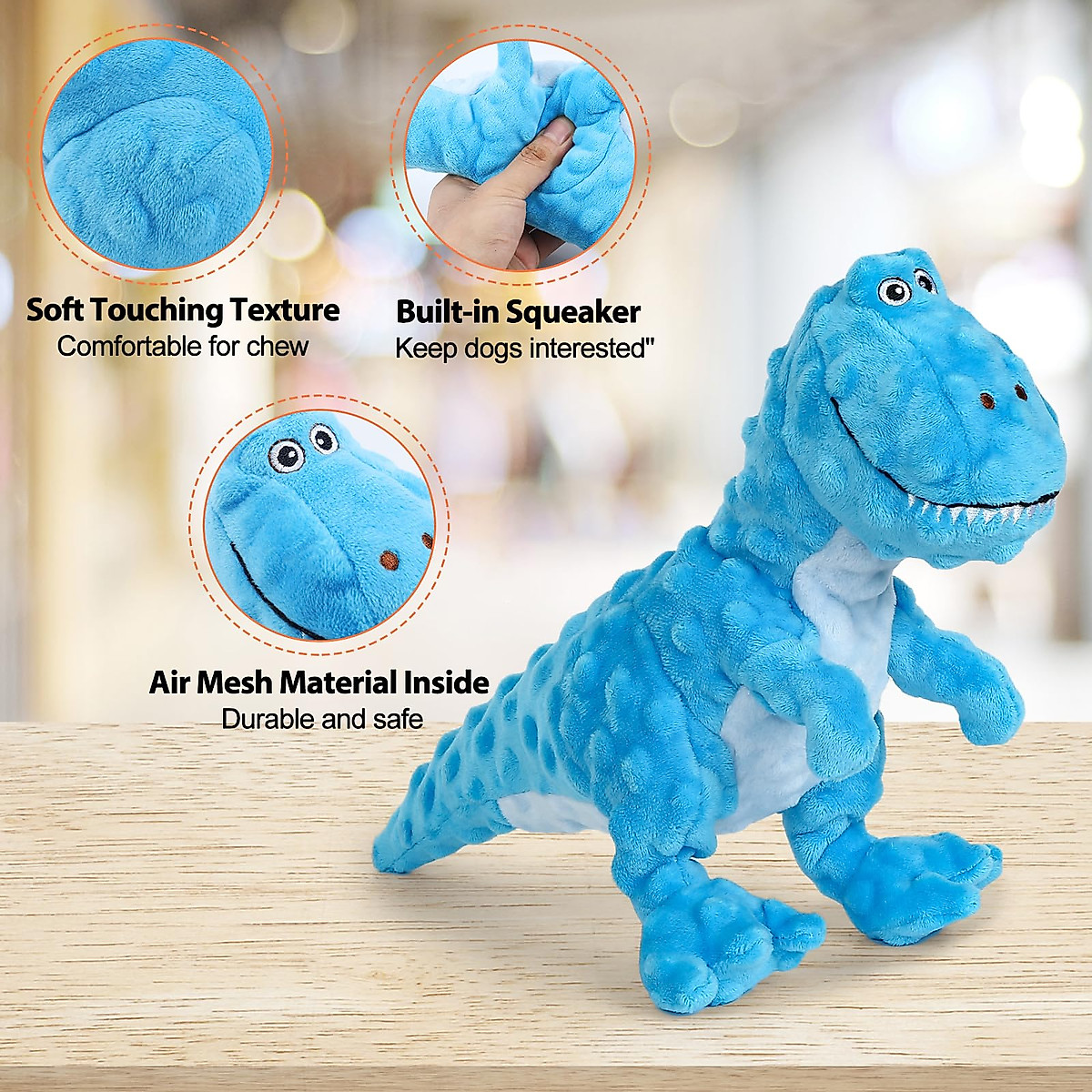 Generic Dog Squeaky Toys for Small, Medium and Large Dogs, Tug of War Dog Plush Toys with Cotton Material and Crinkle Paper, Relieve Boredom/Keep Them Busy, Blue