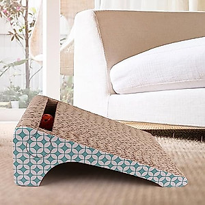 PrimePets Cat Scratcher Cardboard, Cat Scratching Pad with Ball, 2-in-1, Cat Scratch Cat Scratching Board for Indoor Cats, Removable, Corrugated, Catnip Included