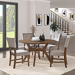 Lexicon Carlo Round Dining Table, Light Oak