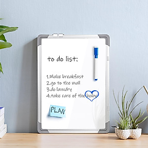 Small White Board Dry Erase for Wall, ARCOBIS 12" x 16" Magnetic Hanging Double-Sided Whiteboard, Portable Mini White Board for Kids Drawing, Kitchen Grocery List, Cubicle Planning Memo Board