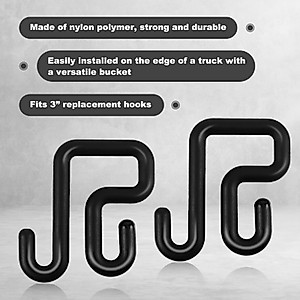 CNQLIS 2-Pack Black 3" Aerial Bucket Lineman Bucket Hooks for Blankets, Aerial Bucket Hooks, Aerial Basket Hooks, Lineman Bucket Tool Holders, Tool Bag or Apron Holder Hooks