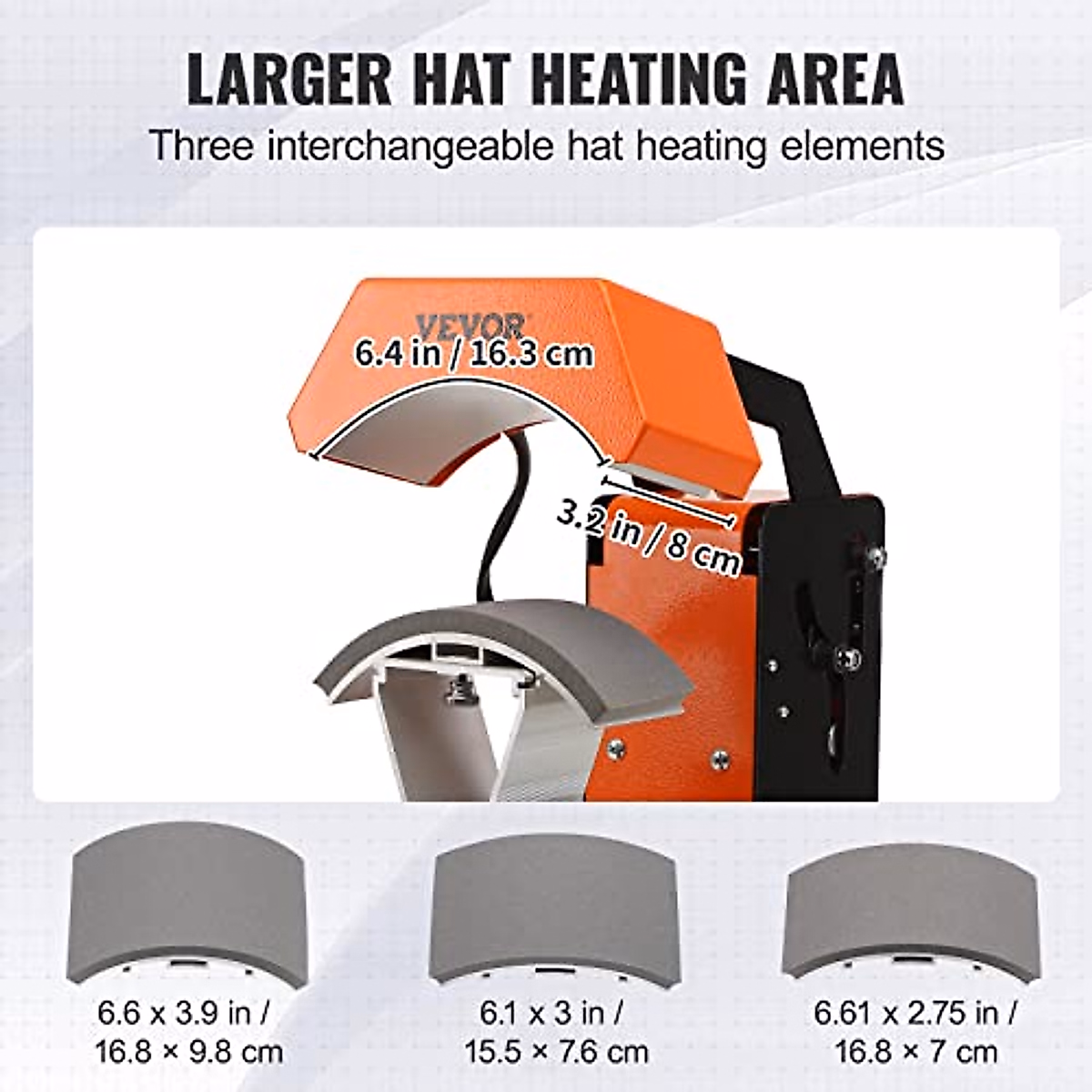 VEVOR 3-in-1 Auto Hat Heat Press Machine for Caps - No Crease, Automatic Release&Press Knob-Style Digital Control Panel, with 3pcs Interchangeable Platens(6.6" x 2.7", 6.6" x 3.8", 6.1" x 3")