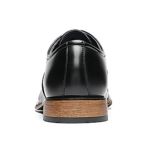 Bruno Marc Mens Lace Up Soft Cap-Toe Formal Dress Shoes, 2/Black - 11 (Oxford)