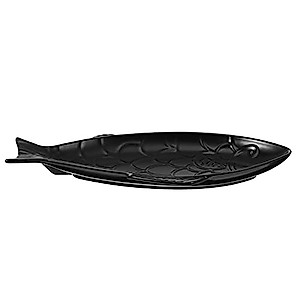 UPKOCH Jewelry Tray 2pcs for Ceramic Steaming Oval Plates, Japanese Sushi, Restaurant Porcelain and Dish Snack Tray Storage Salad Dish: Shape Trays Design Fruit Black Large Decorative Tray