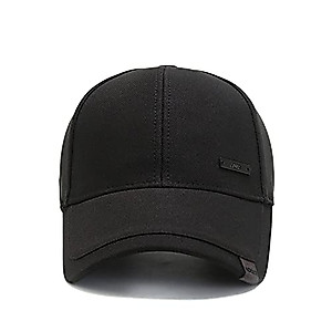 Vintage Cotton Dad Hat with Double Layer Peaks Adjustable Baseball Cap Trendy Trucker Hat for Mens Headwear (Grey)