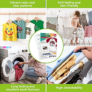 Iron on Heat Transfer Paper for Light Fabric - 12 Sheets, 8.5"x11" Transfer Paper for T Shirt, Printable Heat Press Transfer Paper for Inkjet and Laserjet Printer, Heat Transfer Vinyl for T-Shirt